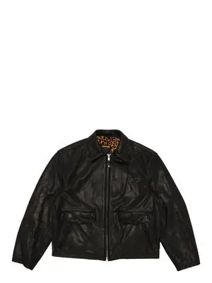 Supreme X Schott Leather Racer Jacket - Black