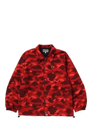A BATHING APE Color Camo One Point Coach Jacket - Red