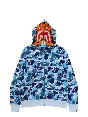 A BATHING APE Camo Tiger Full Zip Hoodie - Blue