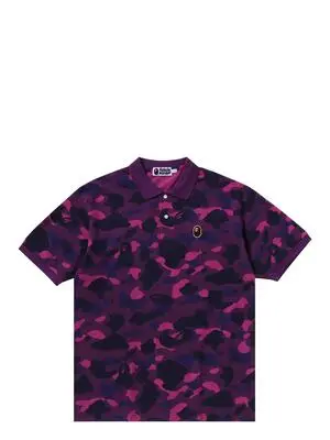 A BATHING APE Color Camo Large Ape Head Relaxed Fit Polo Shirt - Purple