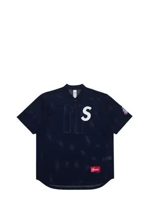 Supreme Logo Baseball Henley - Blue