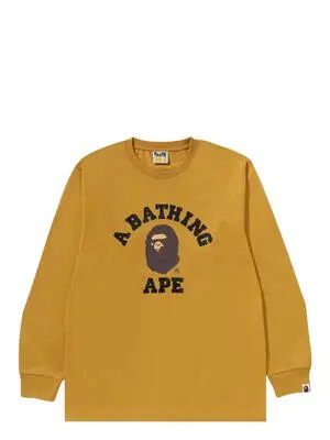 A BATHING APE College Long-sleeve Tee - Yellow