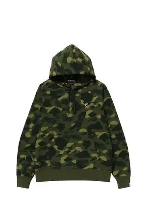 A BATHING APE Color Camo Ape Head Pullover Hoodie - Green