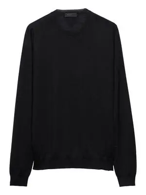 Prada Cashmere And Silk Crew-neck Sweater - Black