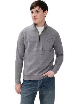 Billy Reid Quilted Half-zip Pullover - Medium Grey