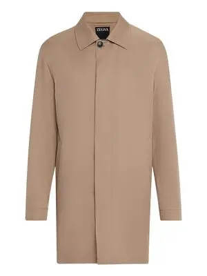 Zegna Microfiber Raincoat - Md Brw Sld
