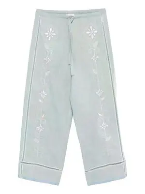 FORTE_FORTE Embroidered Trousers - Blue