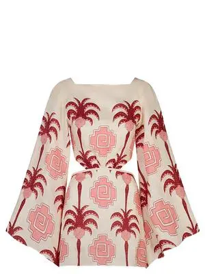 Johanna Ortiz Wave Mini Dress - Ecru/paprika/light Pink