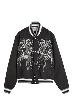 WARREN LOTAS Serenity Reaper Embroidered Bomber Jacket - Black