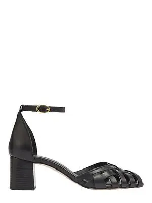 LK BENNETT Noemia Leather Heeled Sandals - Bla-black
