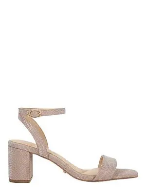 DUNE Melini Woven Block-heel Sandals - Rose Gold Synthetic