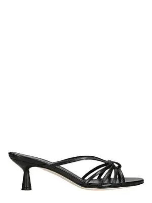 AeydĒ Abby Leather Heeled Mules - Black