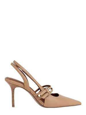 REISS Beatrice Pointed-toe Leather Courts - Neutral
