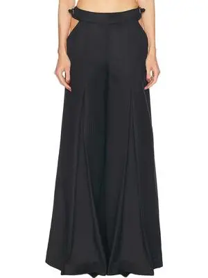 MIMCHIK Cut-out Wide Leg Trousers - Black