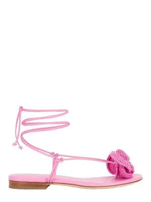 Magda Butrym Crochet Flower Flat Sandal - Pink