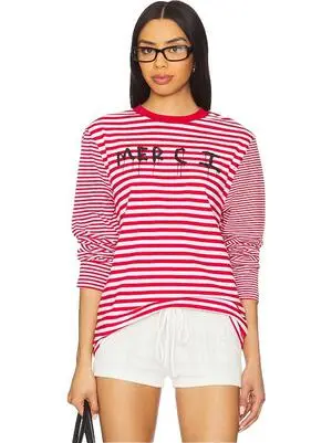 Être Cécile Merci Breton Long Sleeve T-shirt - Red Breton