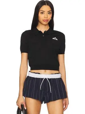 Alexander Wang Short Sleeve Polo Tee - Black