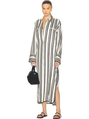 HEIRLOME Viviana Stripe Shirt Dress - Cream & Black