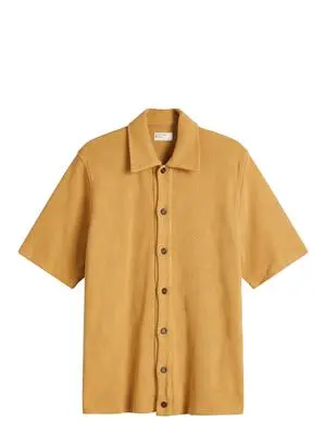 Universal Works Checkerboard Button Through Polo - Sand