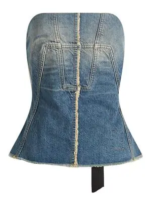 Rick Owens Bustier Top - Washed Indigo