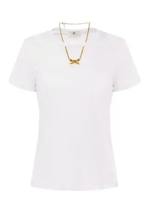 Elisabetta Franchi Necklace-detail T-shirt - White