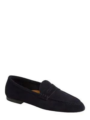 Ralph Lauren Purple Label Collins Suede Penny Loafer - Classic Chairman Navy