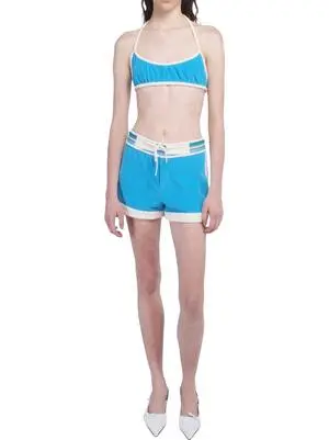 Anna Sui Cabana Terry Shorts - Ocean Blue