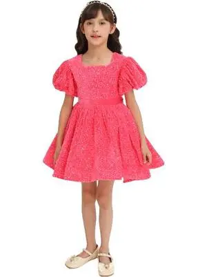 MIMI TUTU Paraiso Sequin Dress With Bow - Fuchsia