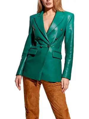 AS By DF Beck Recycled Leather Blazer - Evergreen