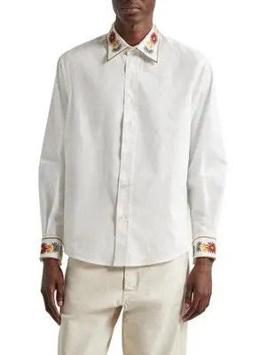 BODE Candyfloss Cotton Button-up Shirt - White Multi