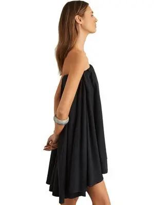 REISS Flo Tencel Strapless Dip-hem Mini Dress - Indigo