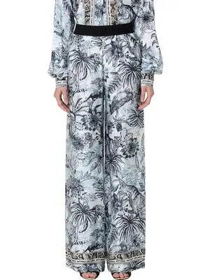 Just Cavalli Wide Leg Printed Trousers - Blue