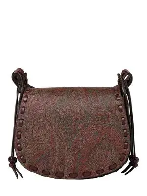 Etro Printed Leather Shoulder Bag Leather