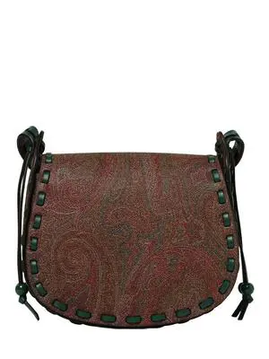 Etro Printed Leather Shoulder Bag Multicolor