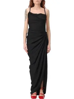 Jacquemus Draped Maxi Dress - Black