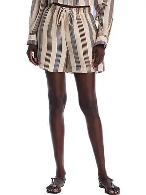 Rag & Bone Logan Beach Striped Shorts - Cream Stripe