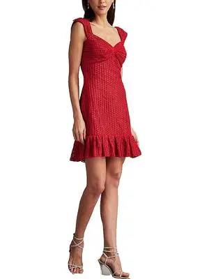 Tadashi Shoji Brely Lace Mini Dress - Red