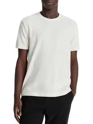 Vince Regular Fit Micro Waffle Tee - Blanco/coastal