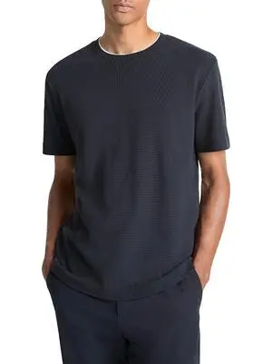 Vince Regular Fit Micro Waffle Tee Coastal/blanco