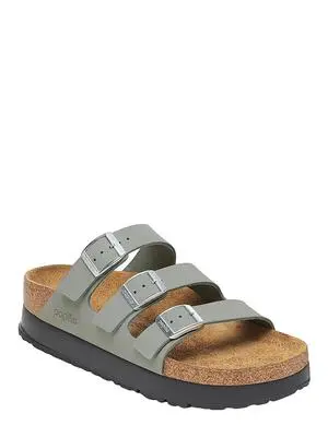 BIRKENSTOCK Florida Platform Nubuck Sandals Gray