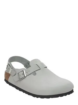 BIRKENSTOCK Tokio Leather Clogs Gray