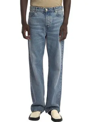Ami Large Fit Denim Jeans - Blue Denim