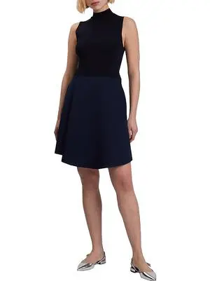 Ted Baker London Dandiaa Mini Mock Neck Dress - Navy
