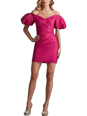 Tadashi Shoji Sofie Puff Sleeve Mini Dress Pink