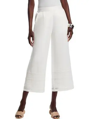T Tahari Embroidered Eyelet Pants - White Star