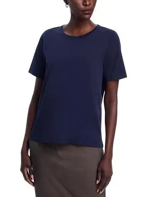 Eileen Fisher Elbow Sleeve Cropped Tee Ink