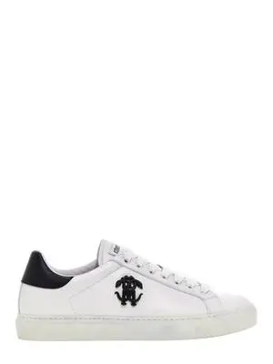 Roberto Cavalli Mirror Snake Sneakers - White