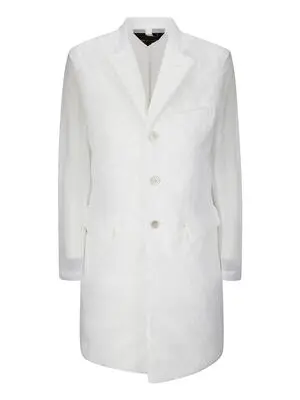 Comme Des Garçons Single-breasted Coat - White