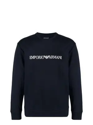 Emporio Armani Logo Cotton Sweatshirt - Blue