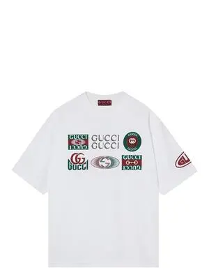 GUCCI Multi Logo T-shirt 'white'